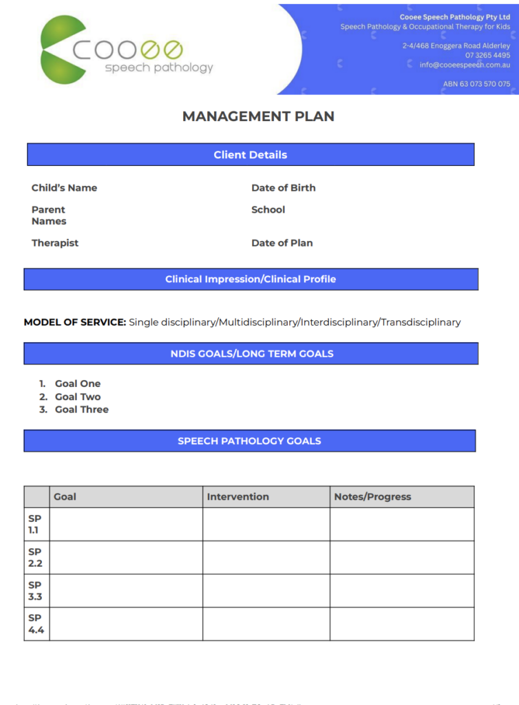 Management Plans: What are they and why do I need one? — Cooee Speech ...